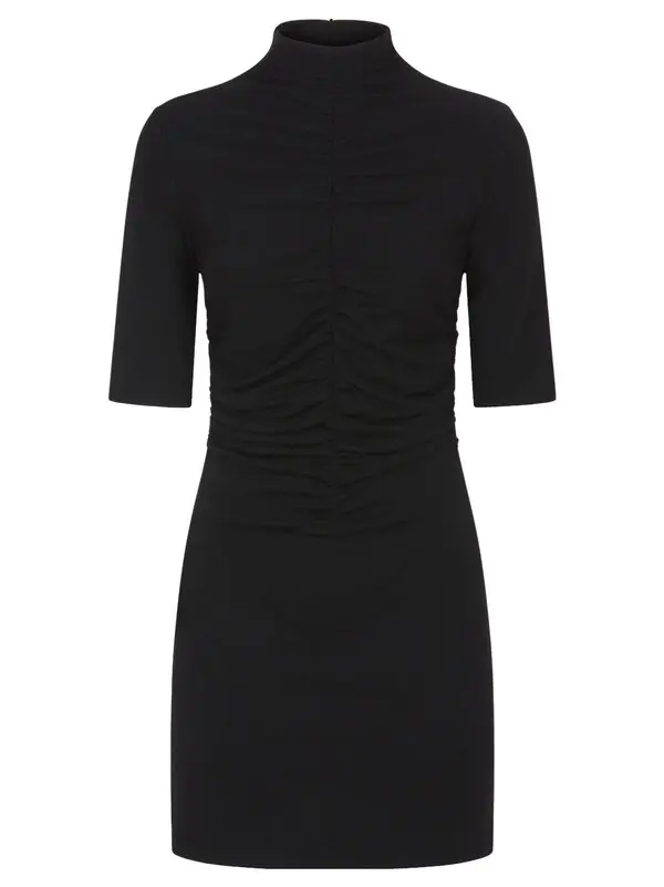 Sportmax Ruched High Neck Mini Dress - Black