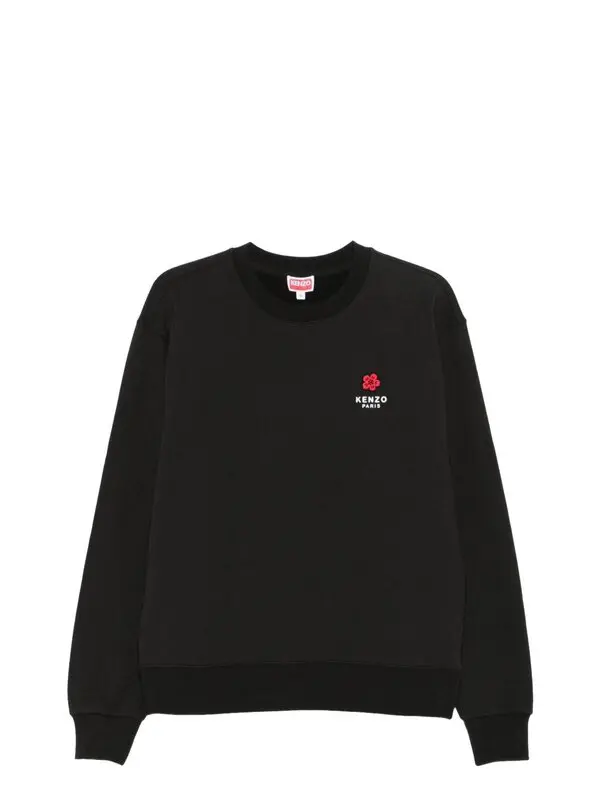 Kenzo Logo Embroidered Crewneck Sweatshirt - Black