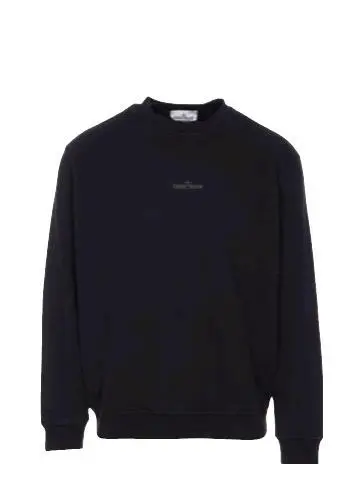 Stone Island Logo-embroidered Cotton Sweatshirt - Black