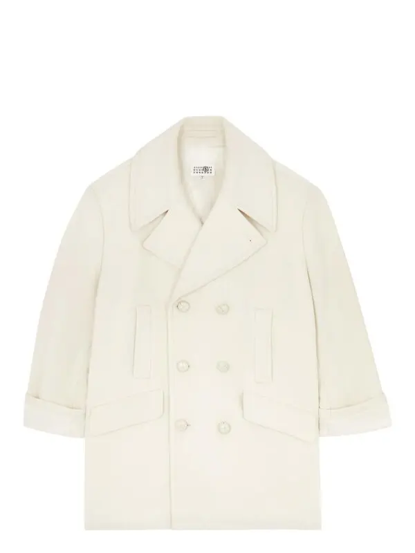 MAISON MARGIELA Double-breasted Oversized Coat - Milk