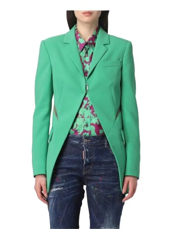 Dsquared2 Cut-out Detailed Long Sleeved Blazer - Green