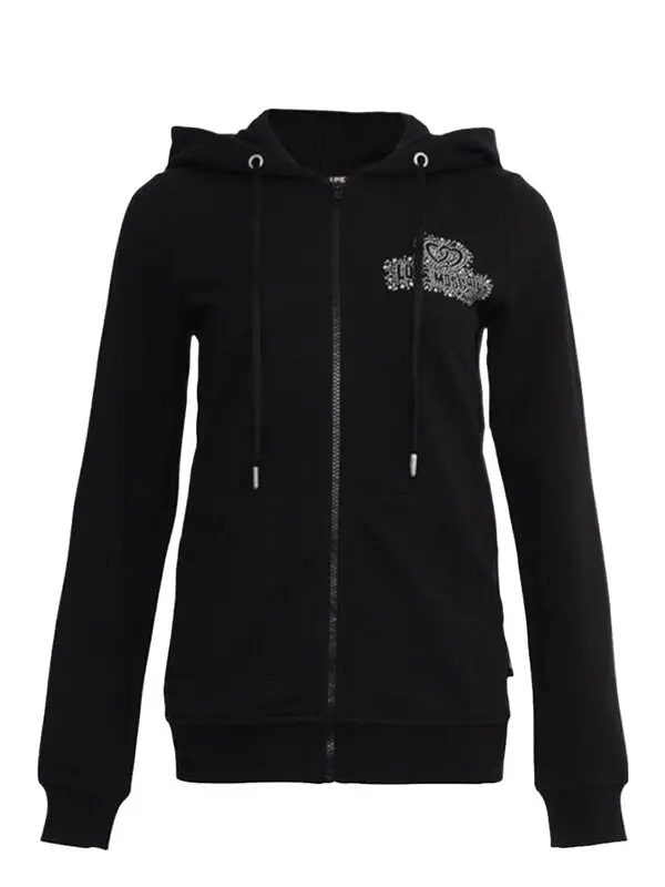 Moschino Hooded Zip-up Jacket - Black