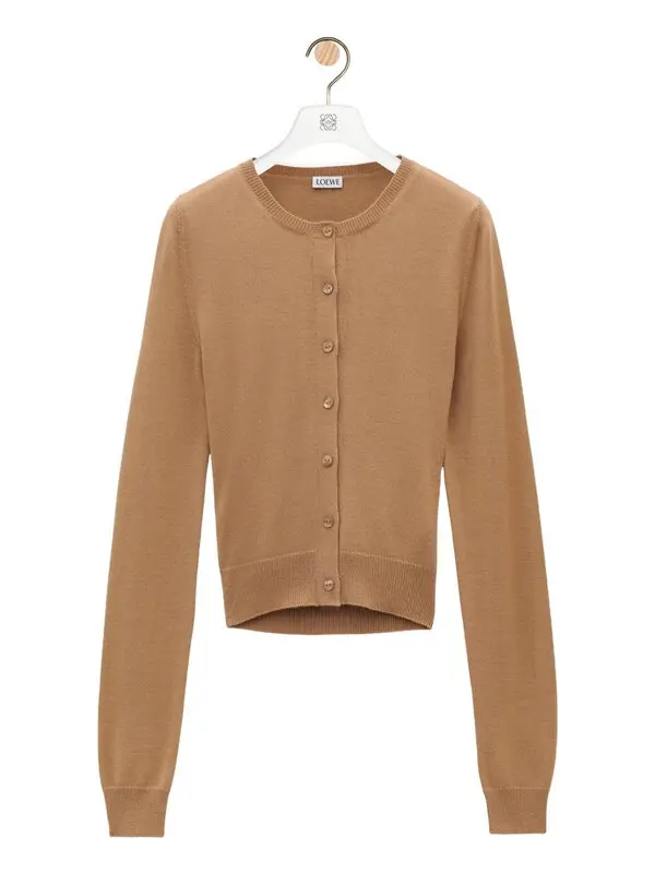 Loewe Cashmere And Silk Draped Cardigan - Brown