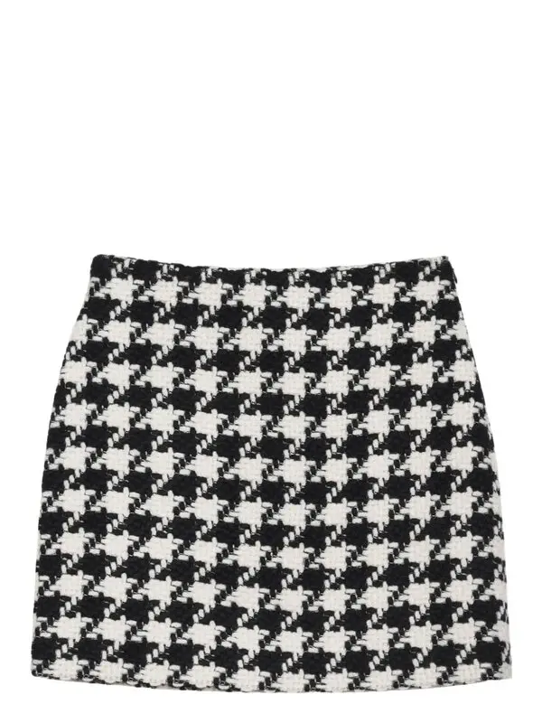 ANINE BING Ada Houndstooth Mini Skirt - Black