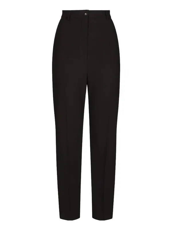 Dolce & Gabbana High-waist Tailored Straight-leg Trousers - Black