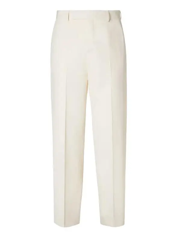 Fendi Tailored Straight-leg Wool Gabardine Trousers - Light Brown