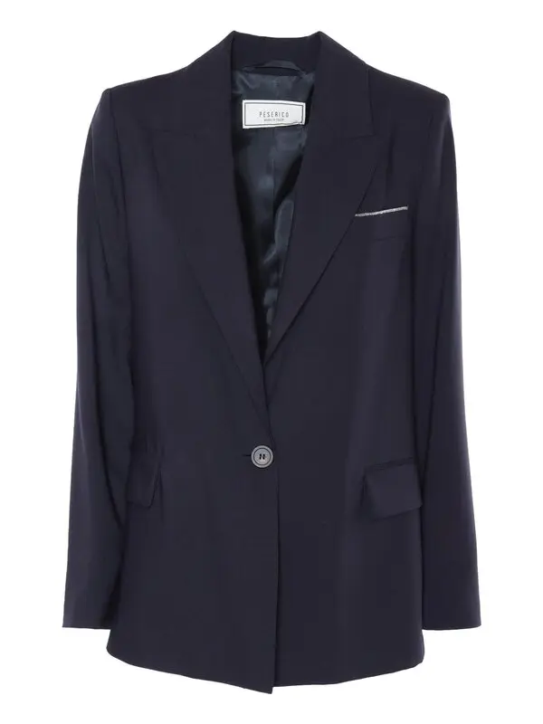 Peserico Monil Chain Tailored Blazer - Black