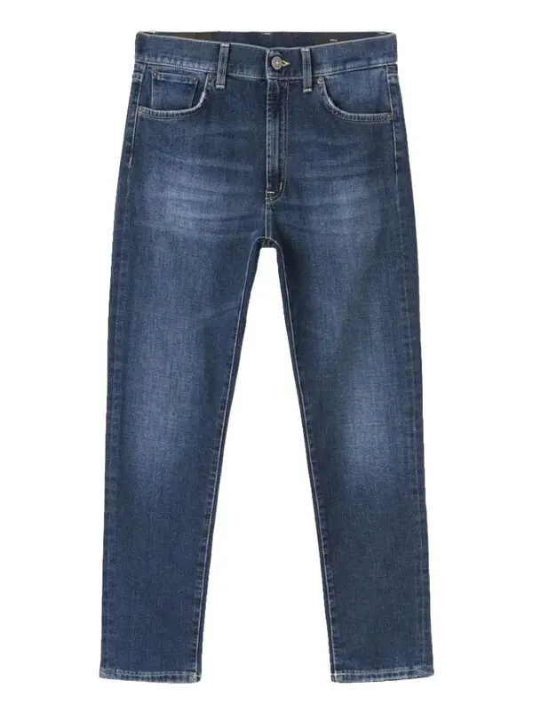 DONDUP Cropped Skinny Jeans With Logo Patch - Blue