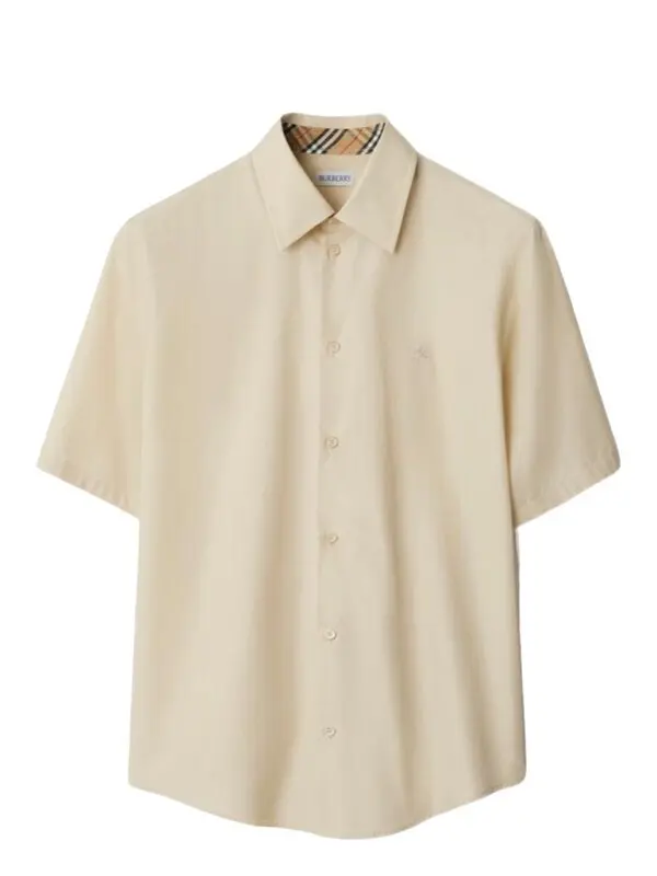 Burberry Logo-embroidered Shirt - Nutmeg