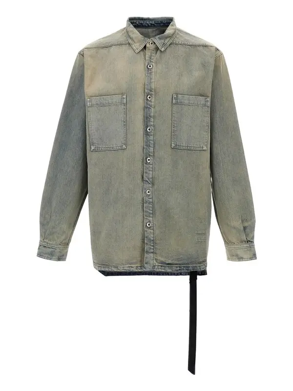 Rick Owens Denim Shirt Jacket - Gray