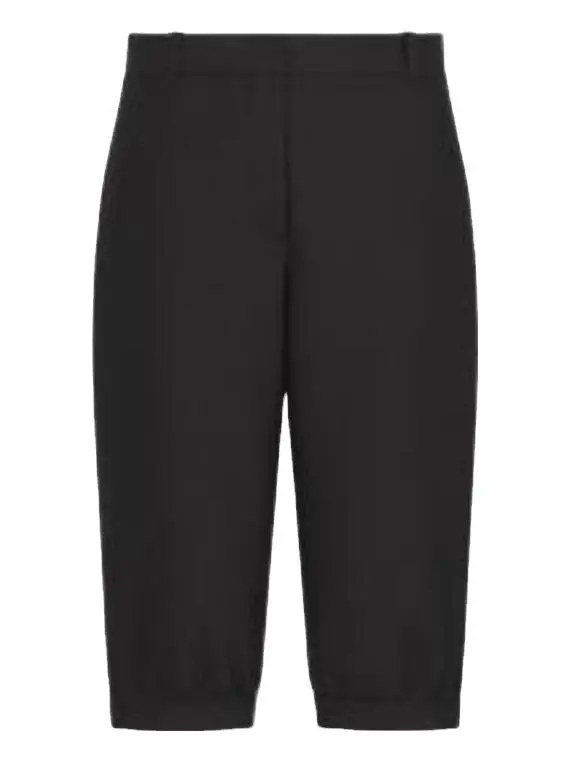 Dior Wool And Silk Grain De Poudre Cropped Trousers - Black