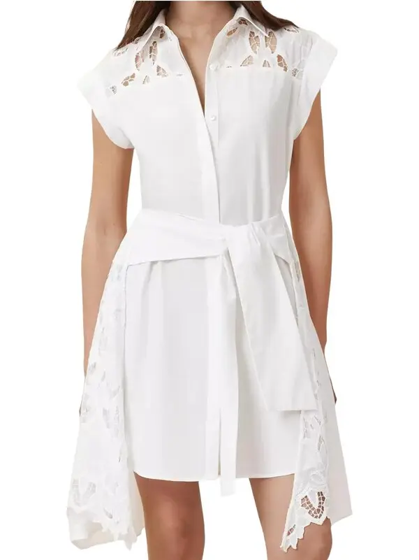 ALLSAINTS Zola Lace Trim Mini Dress - White
