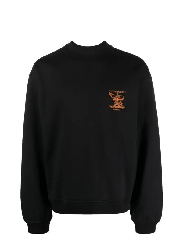 Y/project Logo Embroidered Crewneck Sweatshirt - Black