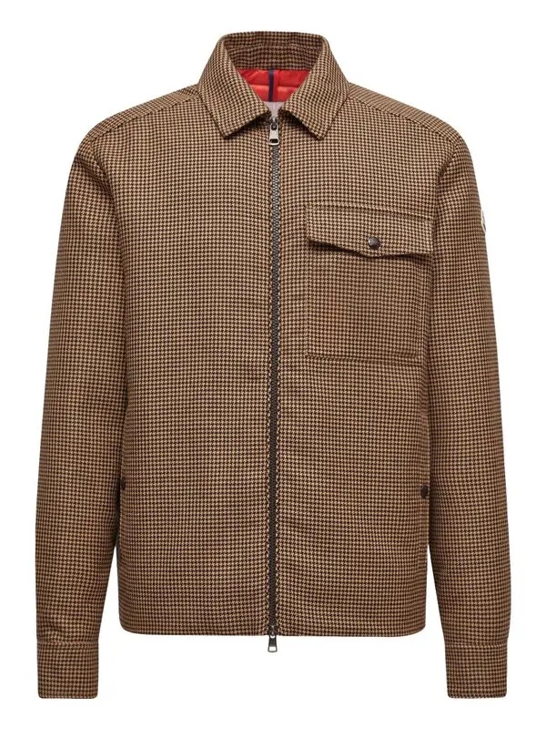 Moncler Wool Down Shirt Jacket - Brown