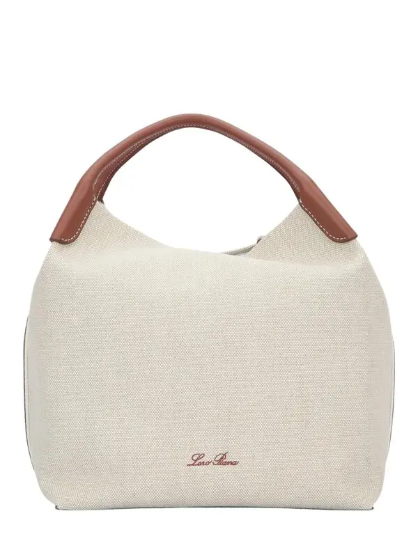Loro Piana Bale Leather-trimmed Fabric Tote Bag - Nude