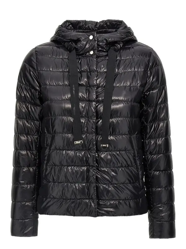 Herno Quilted Hooded Drawstring Puffer Jacket - Black