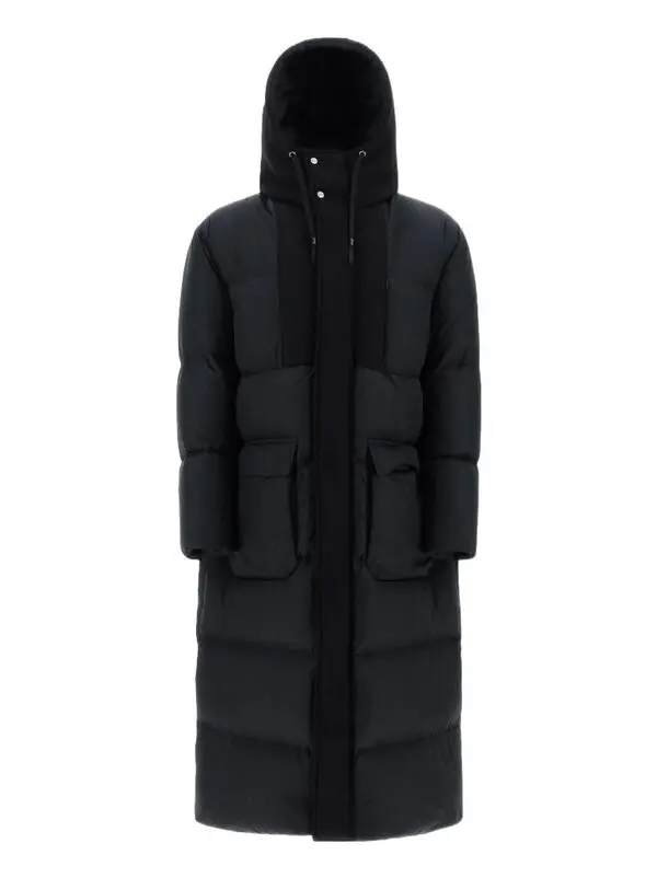 Herno Long Down Parka With Drawstring Hood - Black