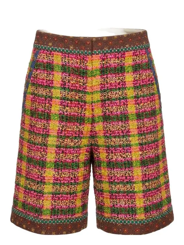 Gucci Checked Tweed High-waisted Shorts - Brown