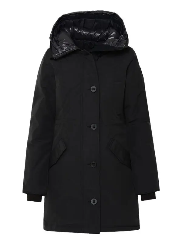 Canada Goose Hooded Logo-patch Coat - Black