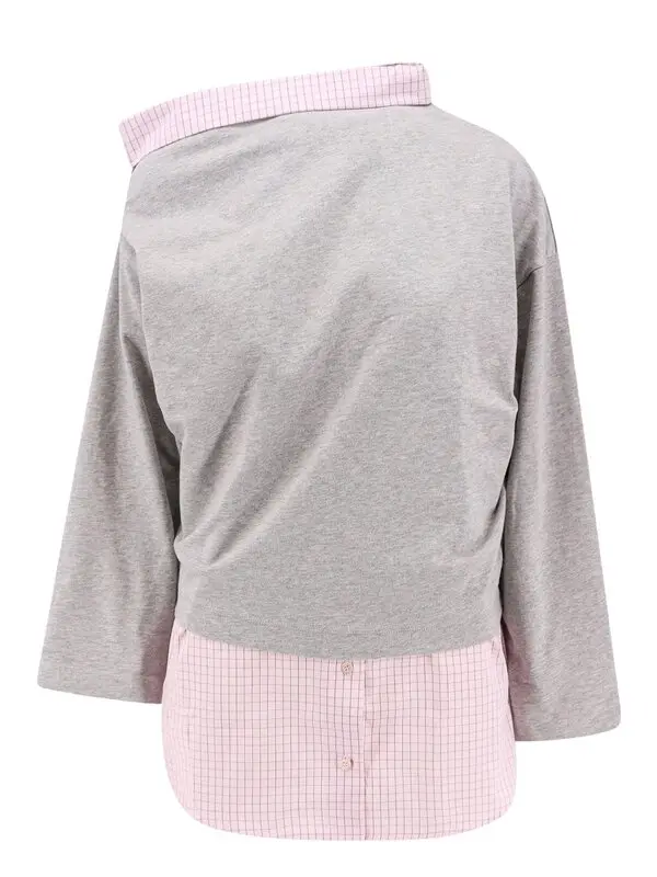 Dries Van Noten Layered Asymmetric Neck Top - Gray