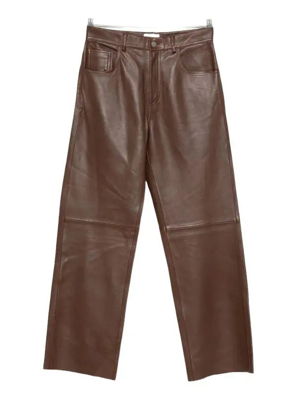 HAIKURE Leather Panelled Trousers - Brown