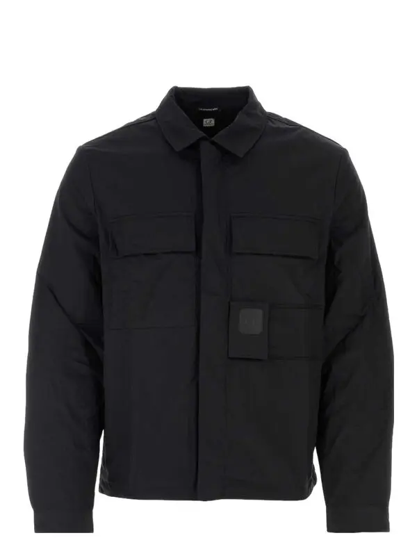C.P. COMPANY Lapel Long-sleeved Shirt Jacket - Black