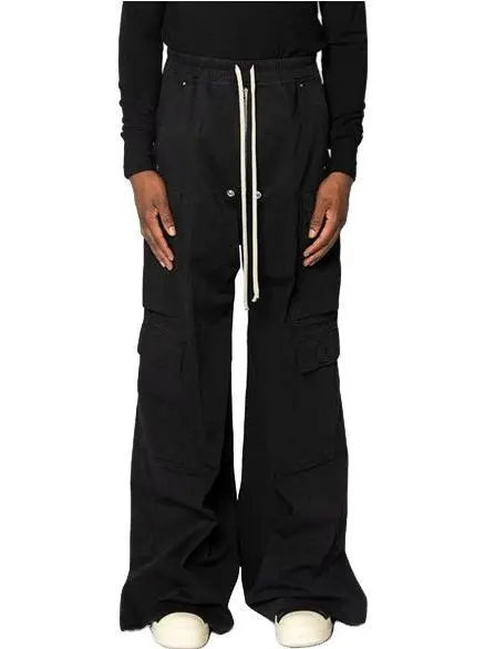 Rick Owens Drawstring Cargo Trousers - Black