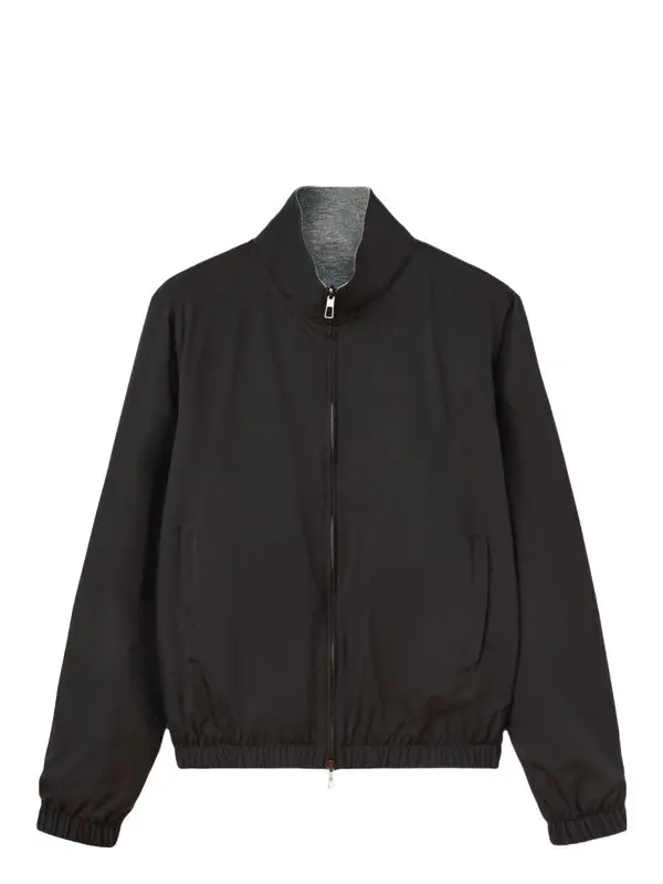 Loro Piana Zip Up Bomber Jacket - Dark Grey/flannel Grey