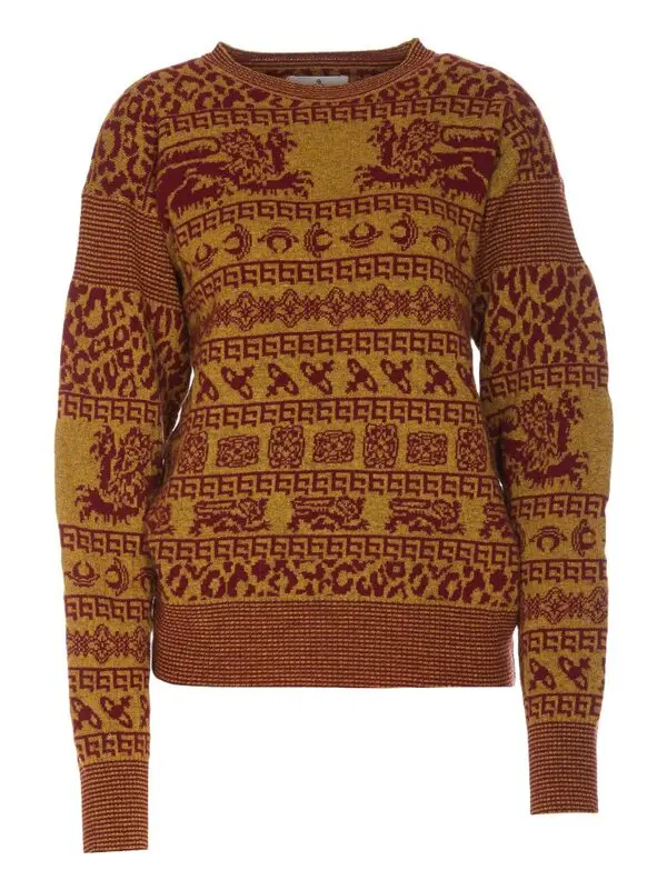 VIVIENNE WESTWOOD Patterned Crewneck Jumper - Brown