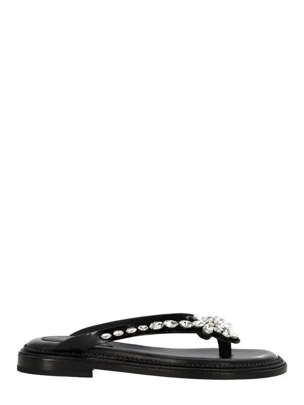 Simone Rocha Embellished Thong Sandals - Black