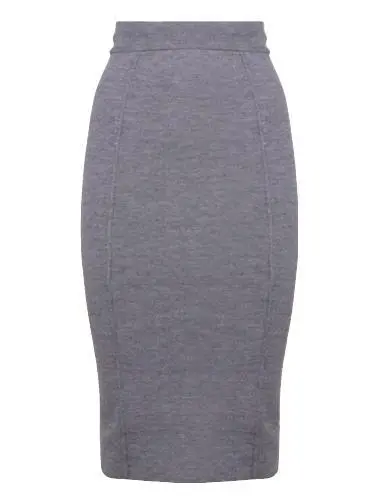 Pinko Logo Stitched Midi Skirt - Gray