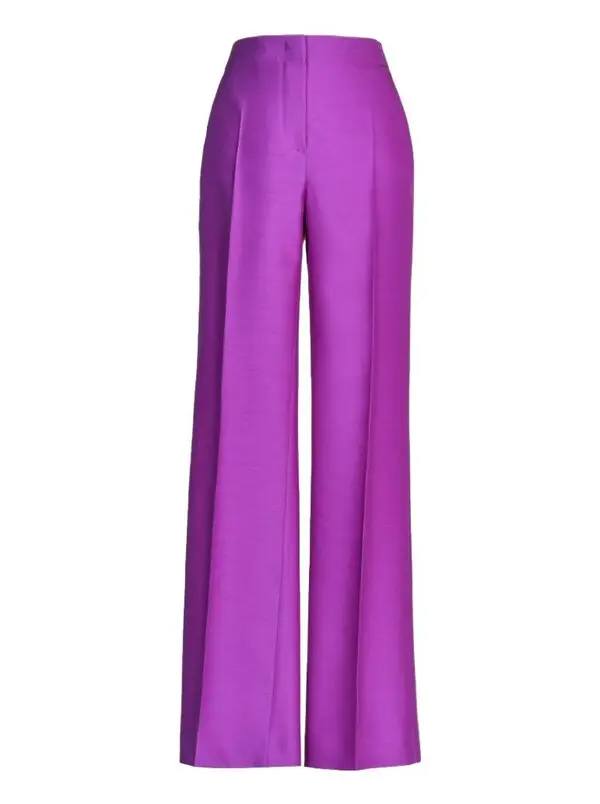 Max Mara Tailored Straight Leg Trousers With Belt - Red