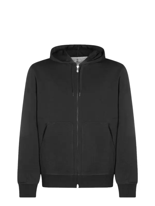 Brunello Cucinelli Zip-up Drawstring Hoodie - Black