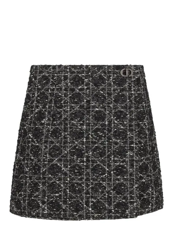 Dior Plaid Culottes With Cd Logo Clasp - Black