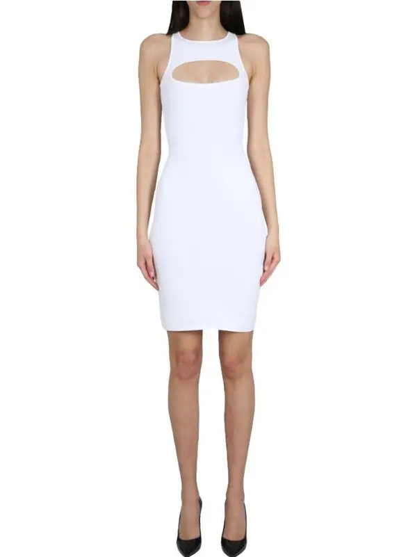 Dsquared2 Cut-out Detailed Knitted Sleeveless Dress - White