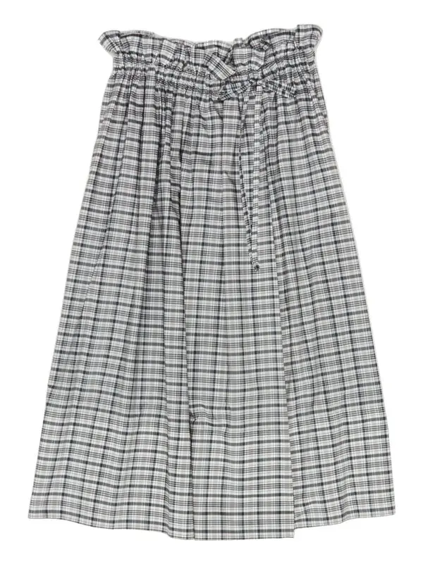 JIL SANDER Checked Midi Skirt - Gray