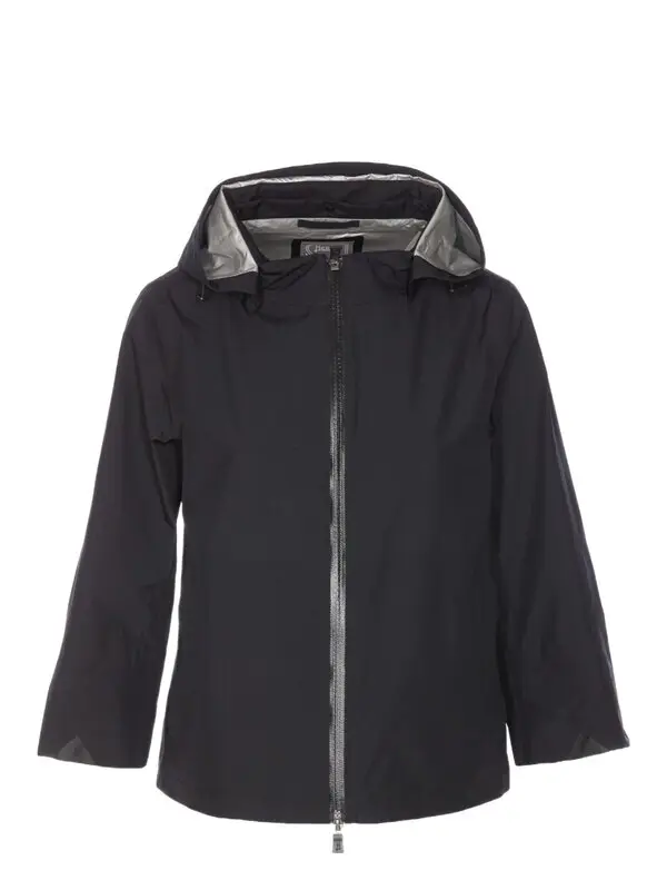 Herno Hooded Zip-up Jacket - Black