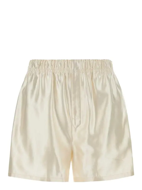Carven Satin Pull-on Shorts - Nude