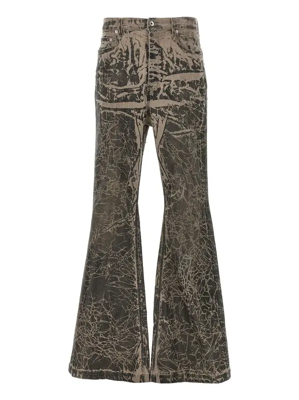 Rick Owens Buttoned Bootcut Jeans - Green