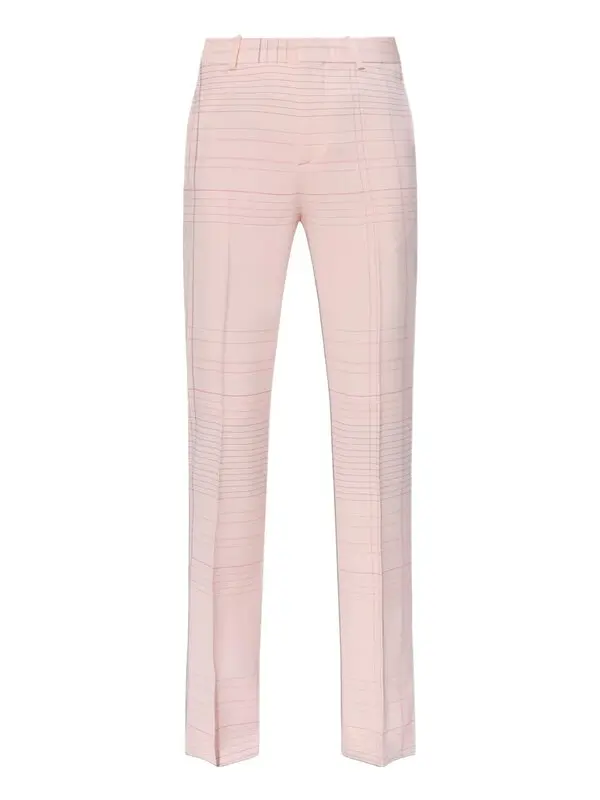Bottega Veneta Flared Plaid Trousers - Light Pink