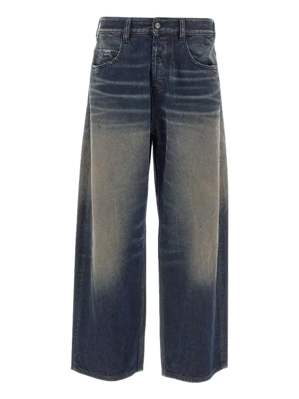 DIESEL® Faded Wide-leg Jeans - Black