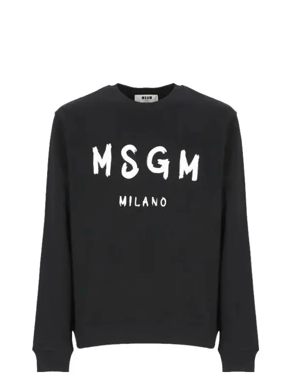 MSGM Logo-printed Crewneck Sweatshirt - Black