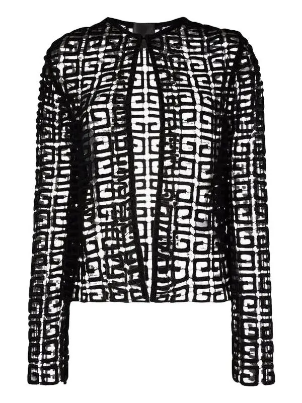 Givenchy 4g Guipure Cardigan Jacket - Black