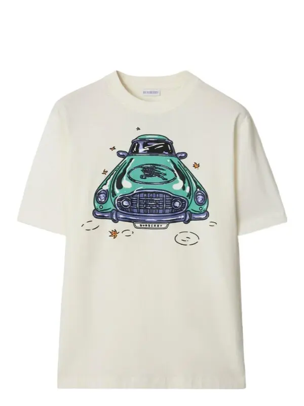 Burberry Car Cotton T-shirt - Chalk
