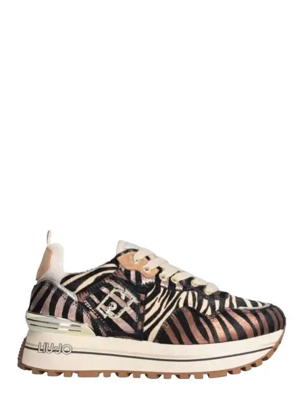 Liu Jo Maxi Wonder 01 Lace-up Sneakers With Logo Embellishment - Multicolor