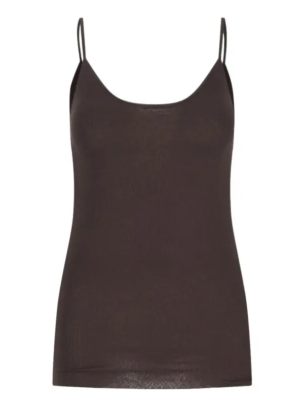 Khaite Fine-ribbed Scoop Neck Tank Top - Black