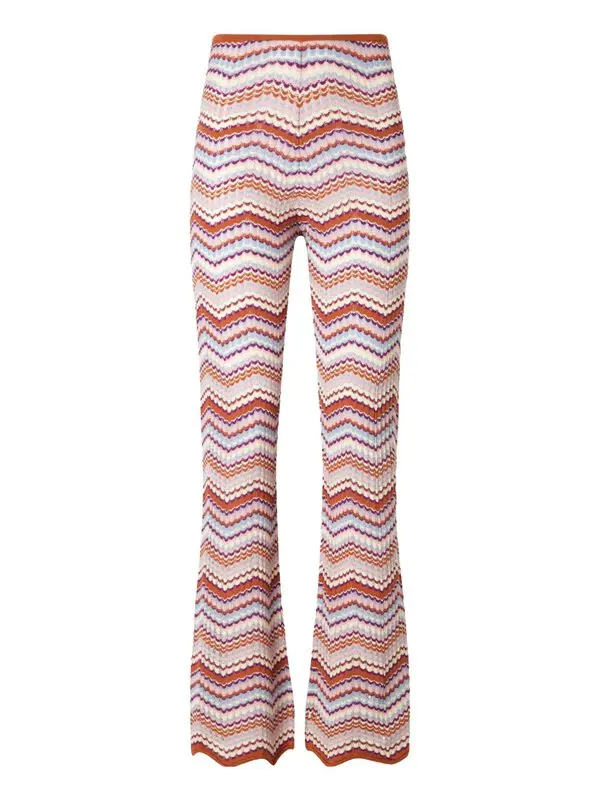 Rixo Striped Flared Trousers - Pink