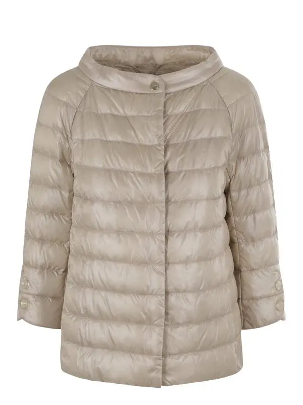 Herno Snap-button Quilted Down Jacket - Nude