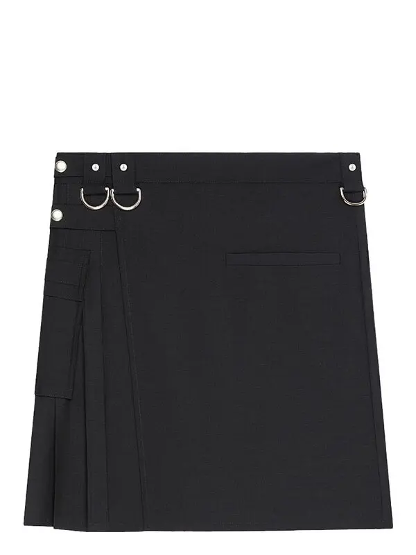 Givenchy High-waisted Pleated Kilt Skirt With D-ring Embellishments - Black
