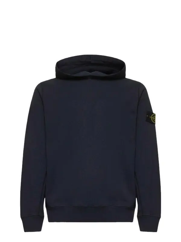 Stone Island Logo Patch Hoodie - Blue